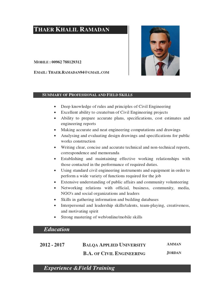 Civil Engineering Professional Profile | PDF | Engineering | Internet