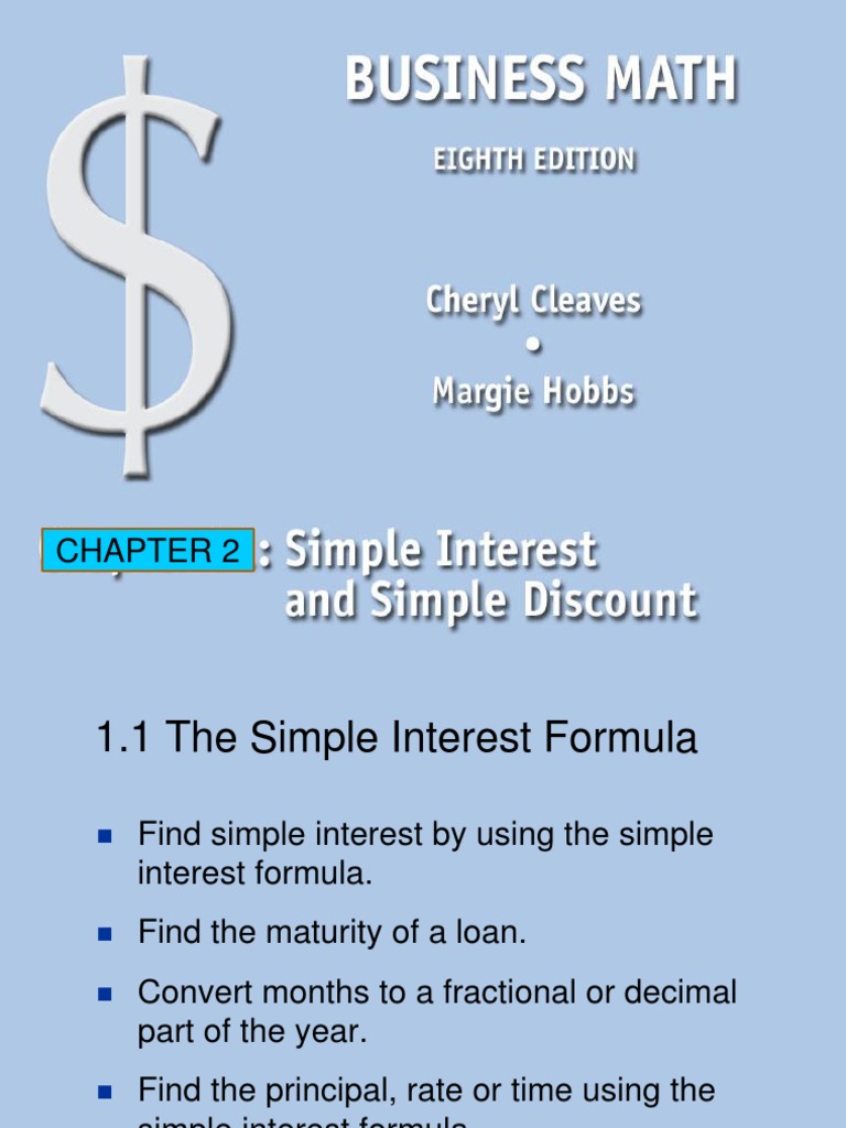 Chapter 2 Simple Interest | PDF | Fraction (Mathematics) | Interest