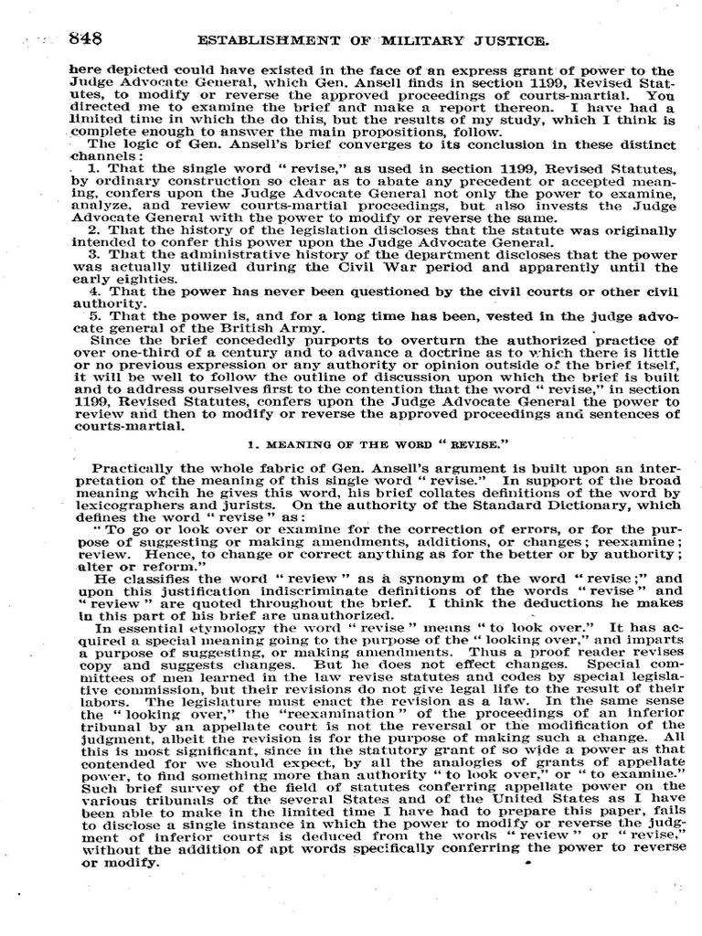 Establishment of Military Justice, Here Depicted Could Have Existed in ...