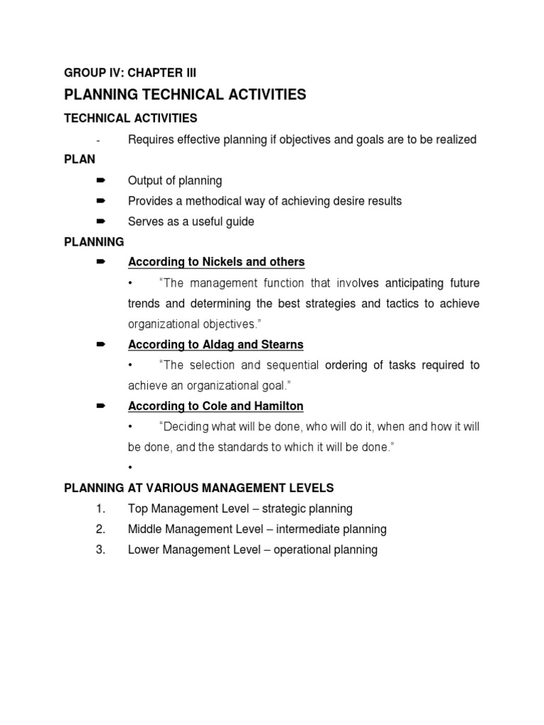 Chater3 Planning Technical Activities | PDF | Strategic Planning ...