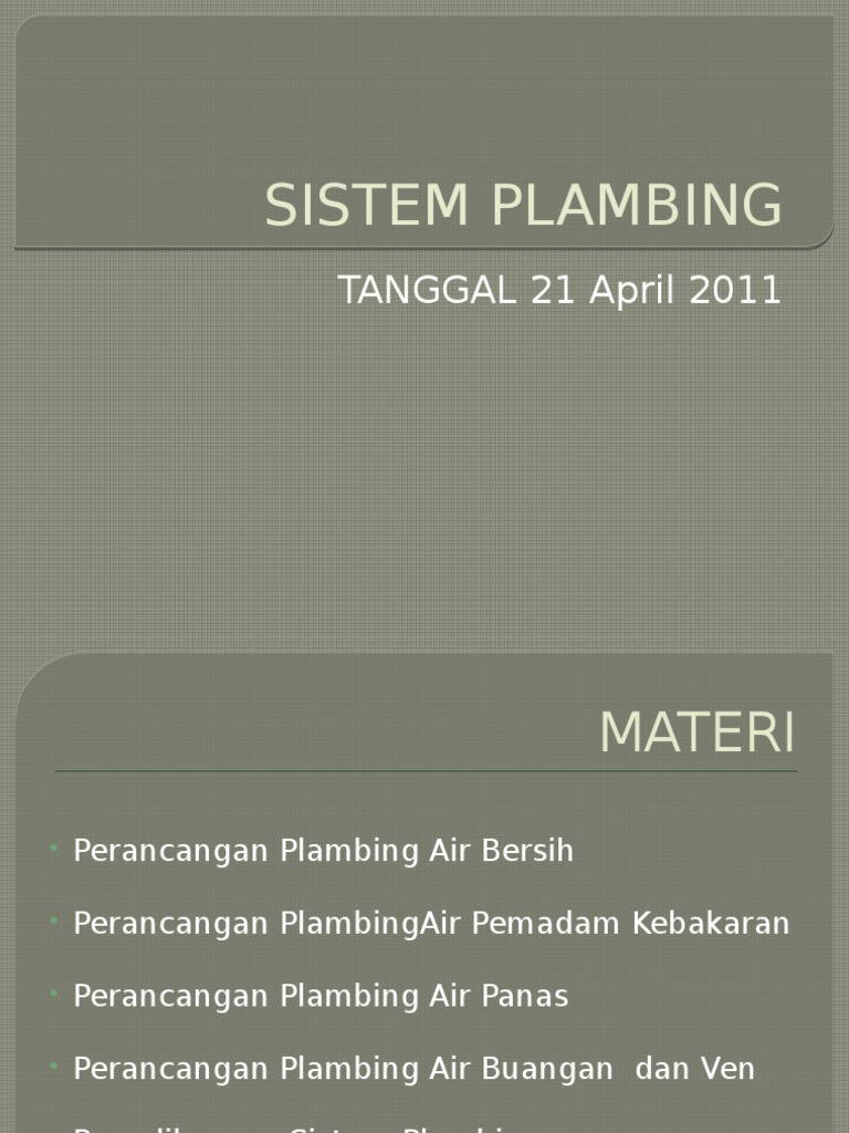 Sistem Plambing | PDF