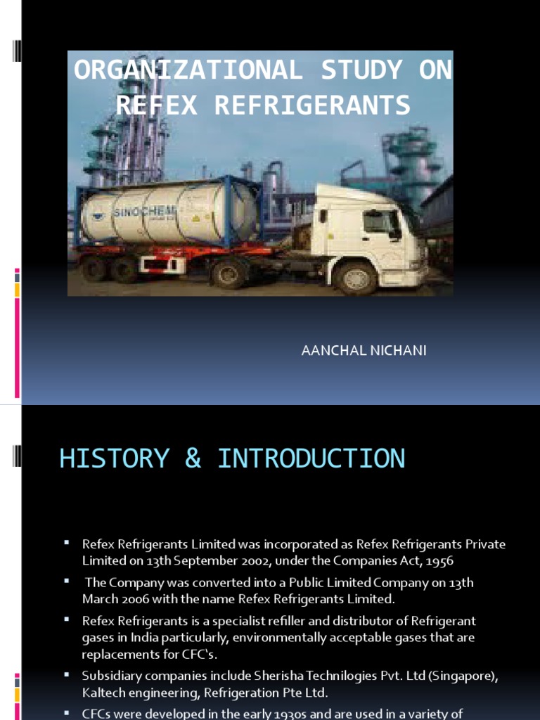 Organizational Study On Refex Refrigerants | PDF | Chlorofluorocarbon ...
