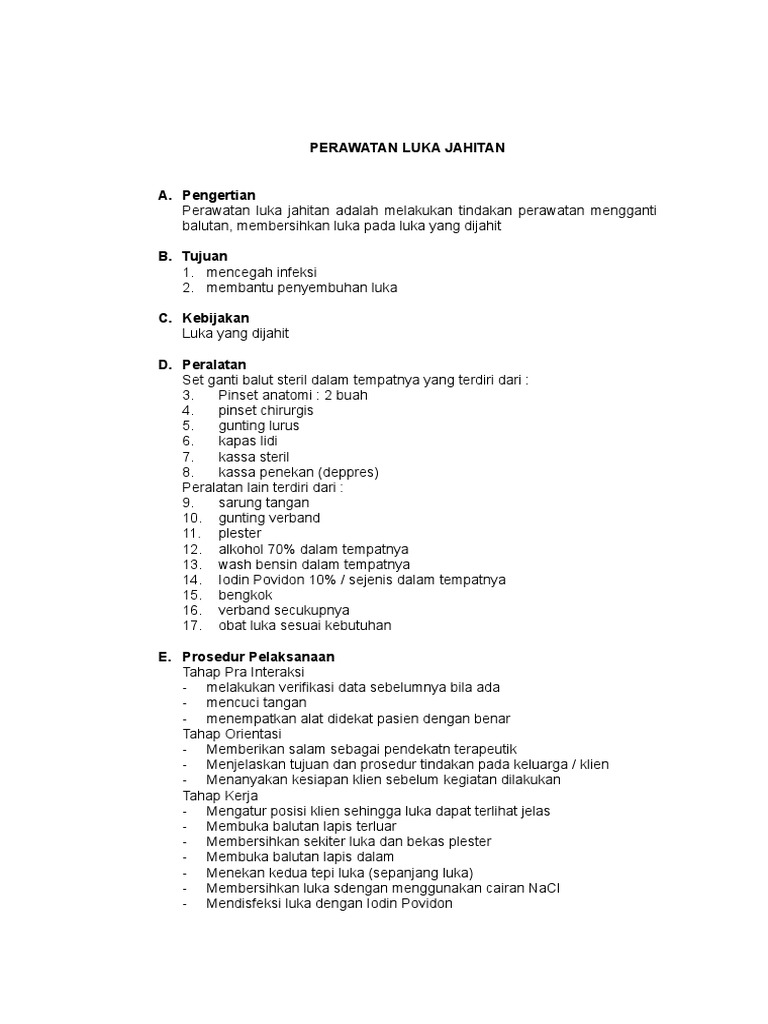 Perawatan Luka Jahitan | PDF