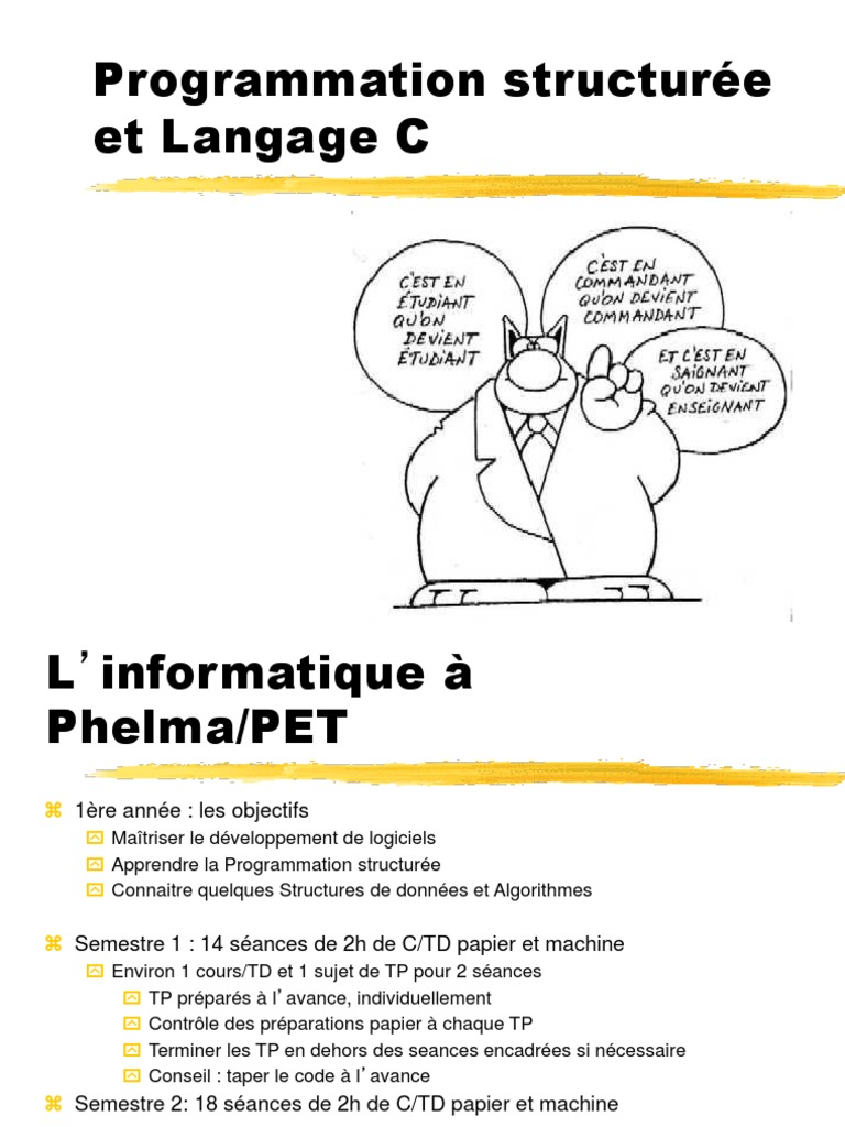 Programmation Structurée en C à Phelma | PDF | C (Langage de ...