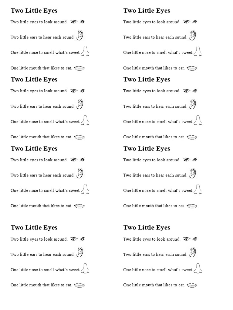 Two Little Eyes Poem | PDF