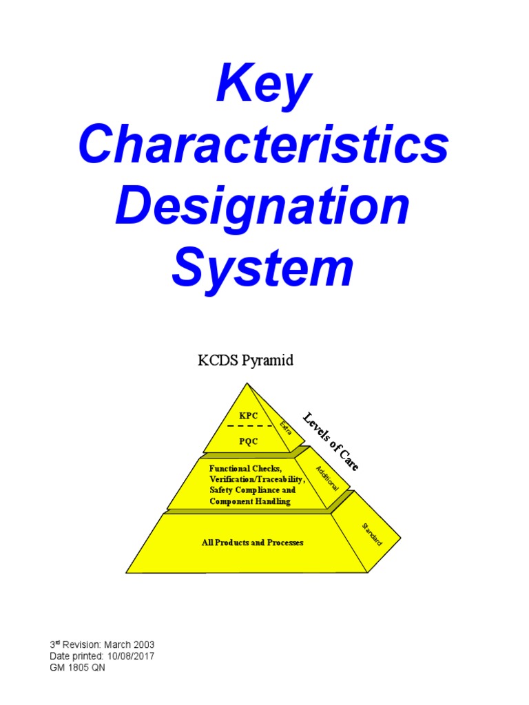 System For Determine The Key Characteristics | PDF | Design For Six ...