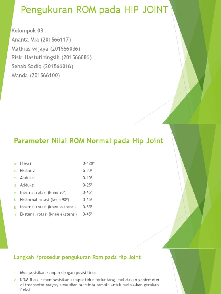 Pengukuran ROM Pada HIP JOINT | PDF