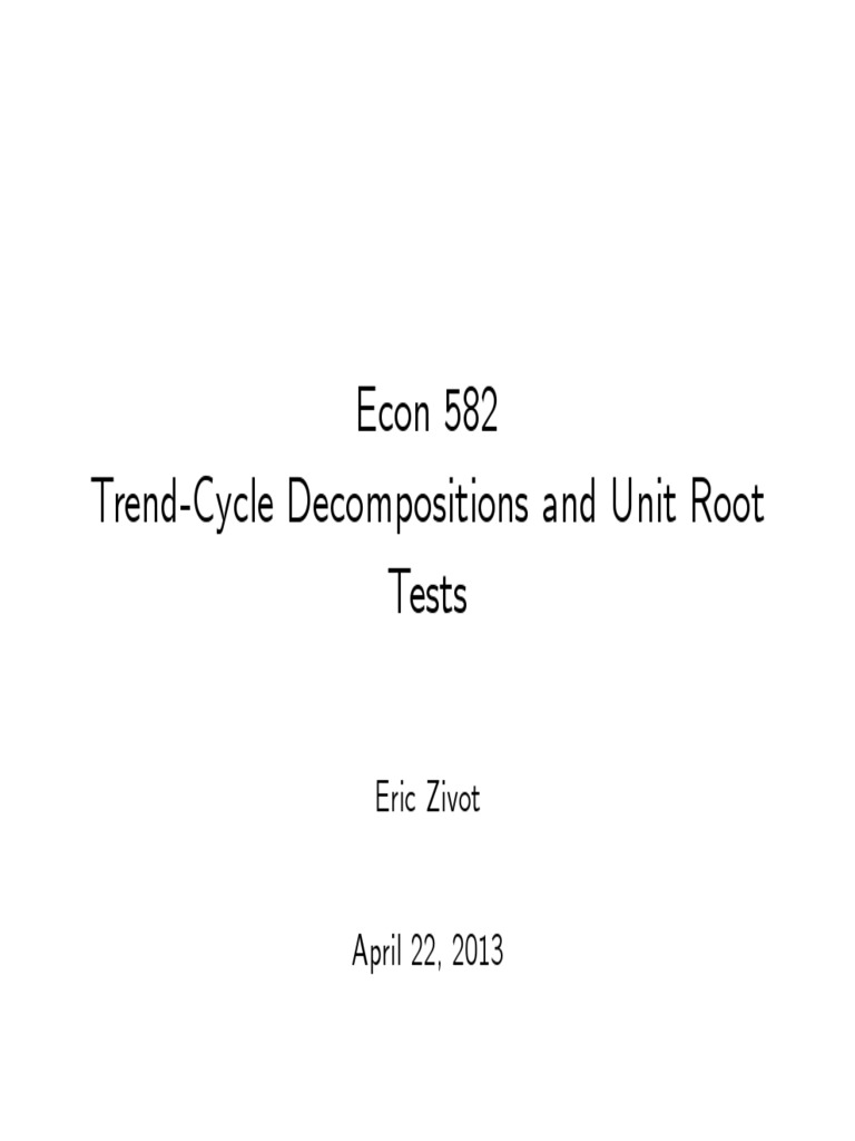 Econ 582 Trend Cycle Slides | PDF | Stationary Process | Linear Trend Estimation