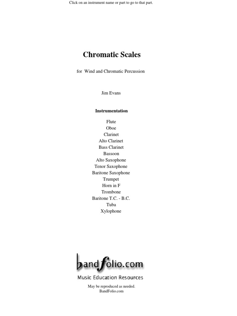 Chromatic Scales All Instruments | PDF