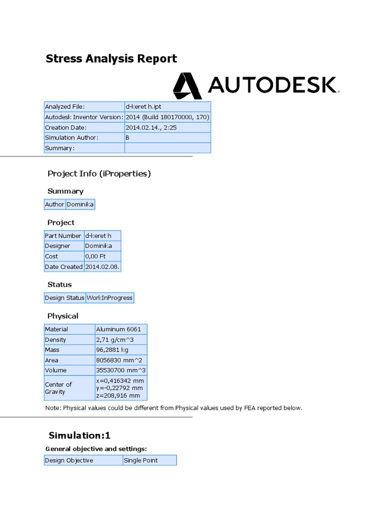 Stress Analysis of Aluminum Part | PDF | Strength Of Materials ...