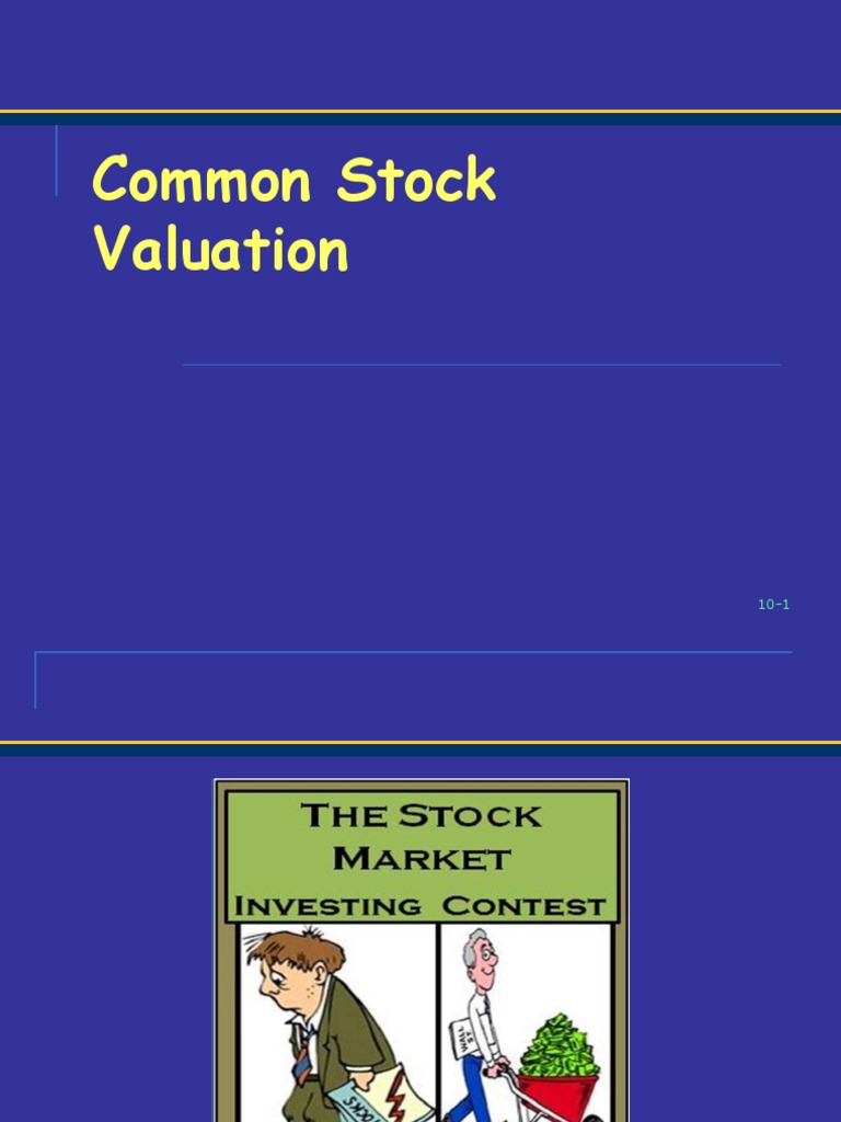 Common Stock Valuation | PDF | Price–Earnings Ratio | Cost Of Capital