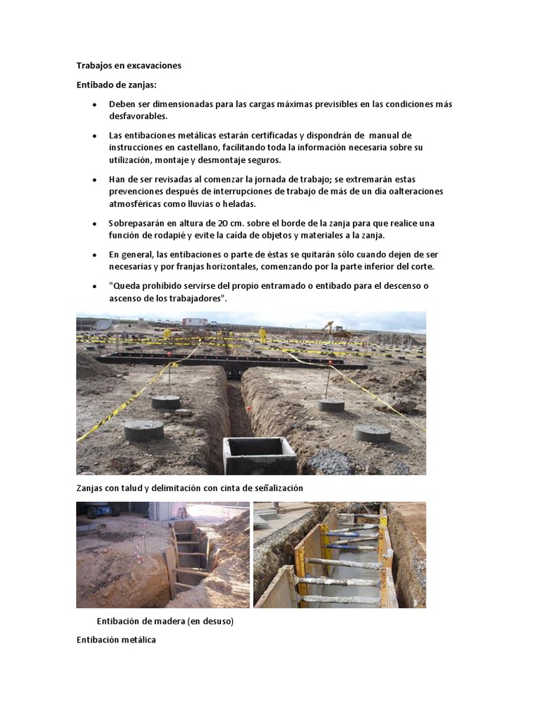 Tipos y Normas de Entibado en Excavaciones | PDF | Hogar, jardinería y ...