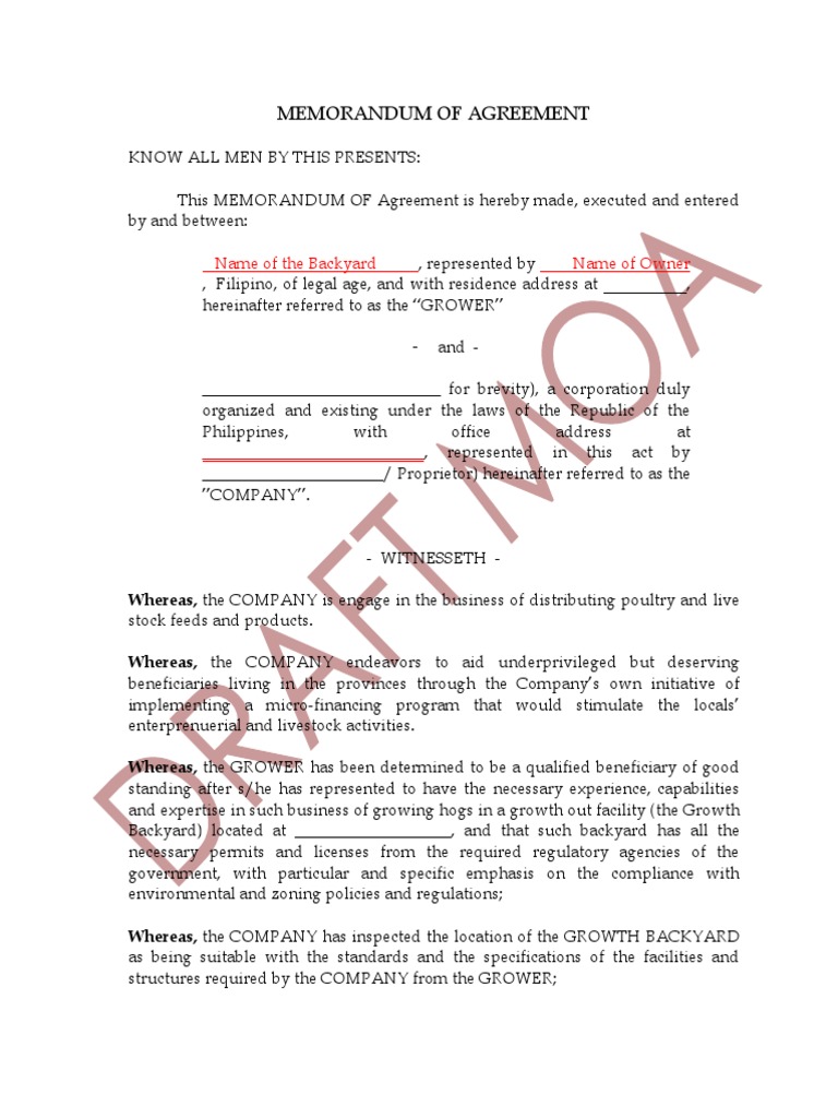 Whereas Clause Hog Growing Contract | PDF | Government Information | Virtue
