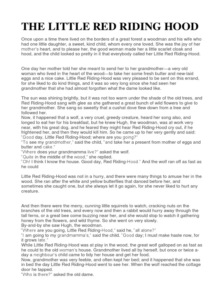 Little Red Riding Hood | PDF | Little Red Riding Hood