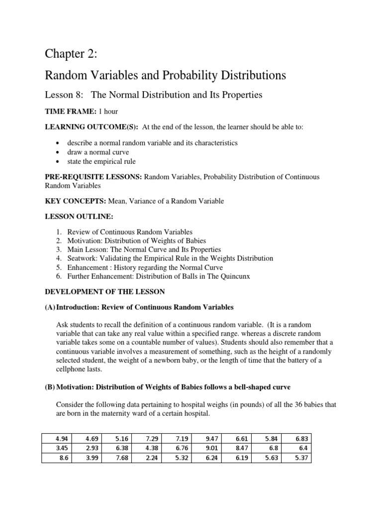 Lesson 2-08 Properties of Normal Distributions | PDF | Normal ...