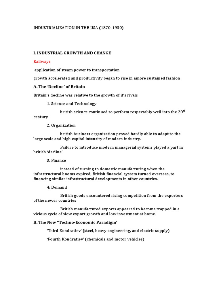 Industrialization in The Usa | PDF | Economic Growth | United Kingdom