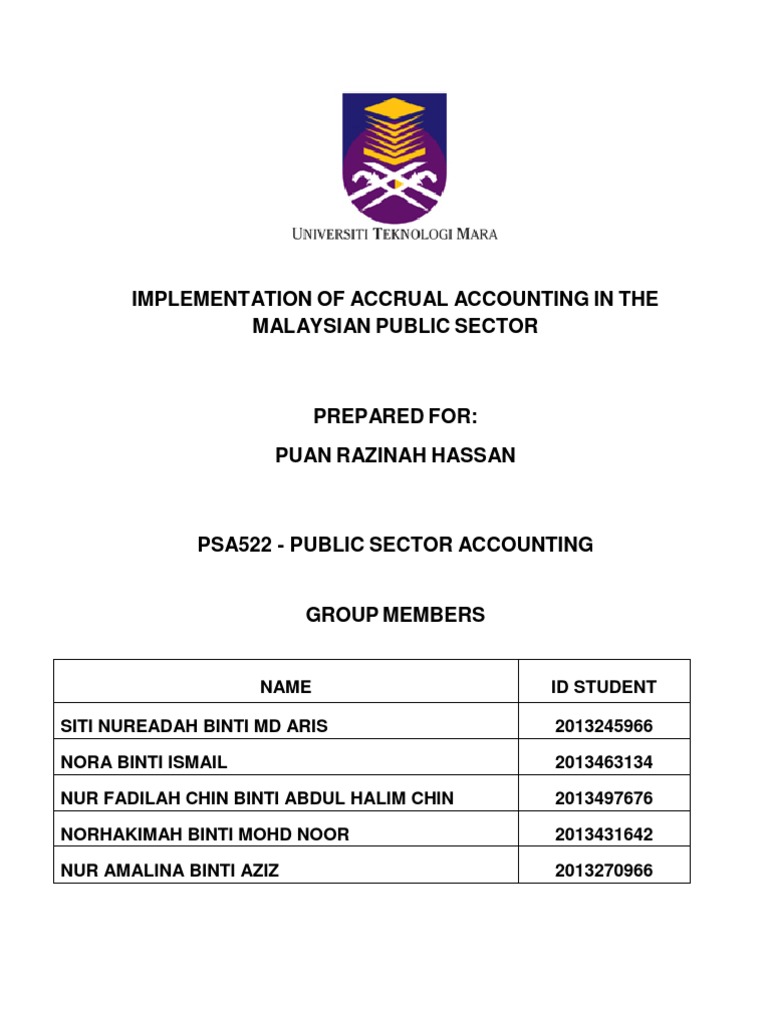 Implementation of Accrual Accounting in Malaysian Public Sector ... Implementation of Accrual Accounting in Malaysian Public Sector ...