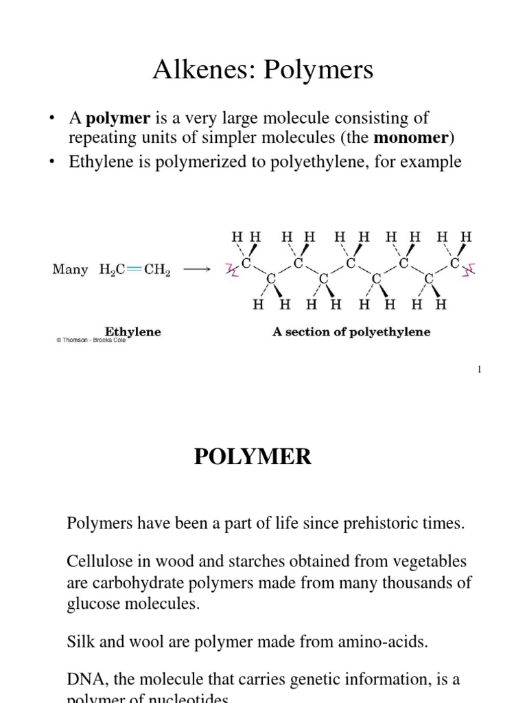 2013 Lect4b Polymerization of Alkenes | PDF | Polymerization | Polymers