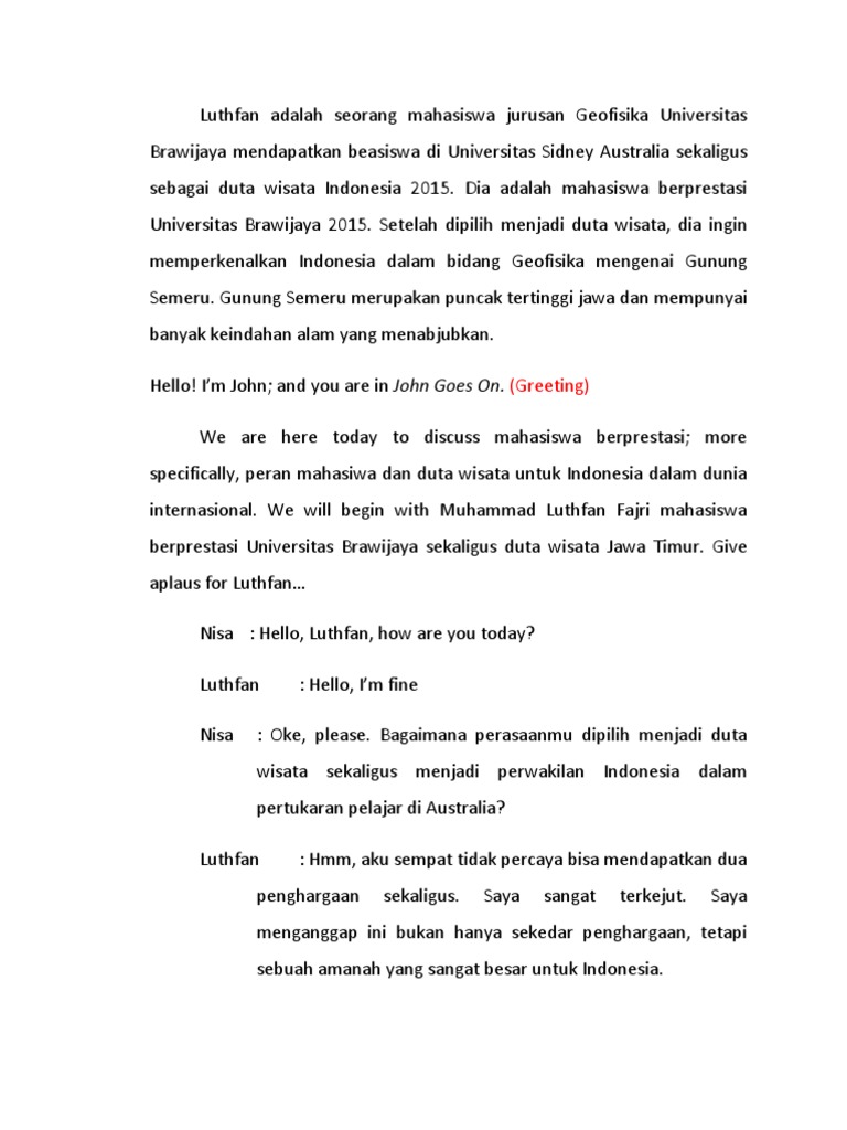 Teks Talkshow B.ing | PDF