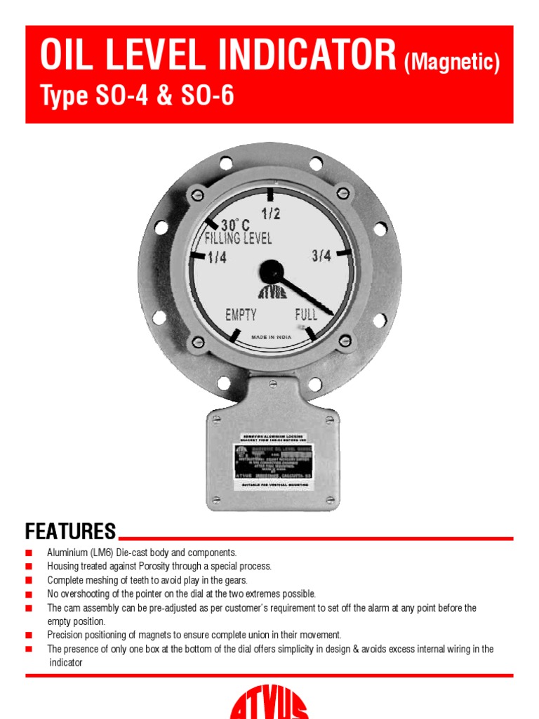 Magnetic Oil Level Indicator | Switch | Gear