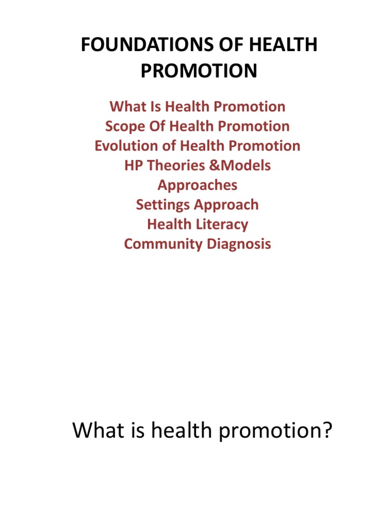 Foundations of Health Promotion MODULE | PDF | Health Promotion ...