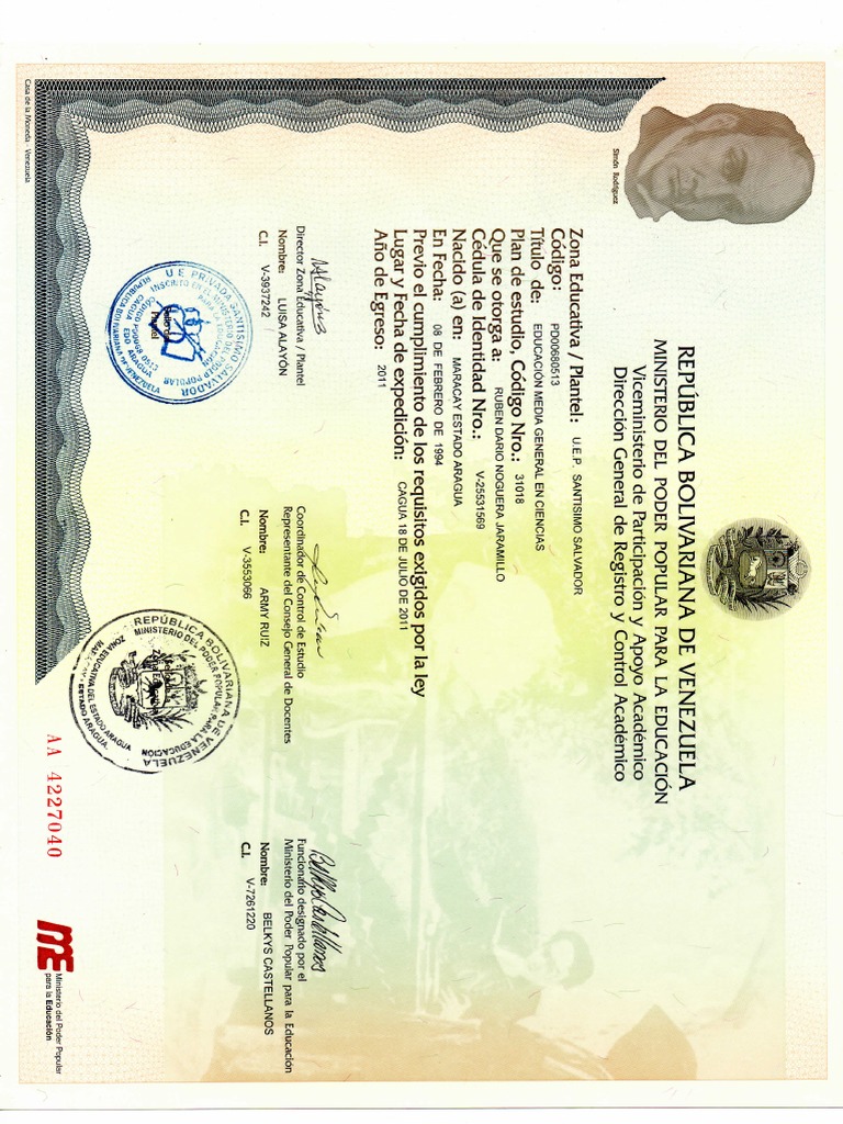 Titulo Bachiller | PDF