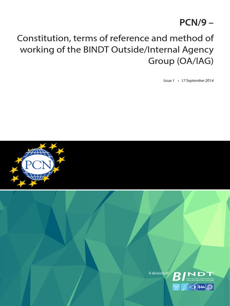 Constitution, Terms of Reference and Method of Working of The BINDT ...
