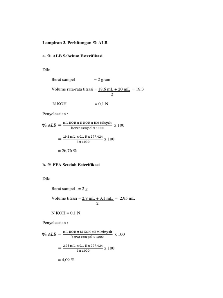 Lampiran Perhitungan % ALB | PDF