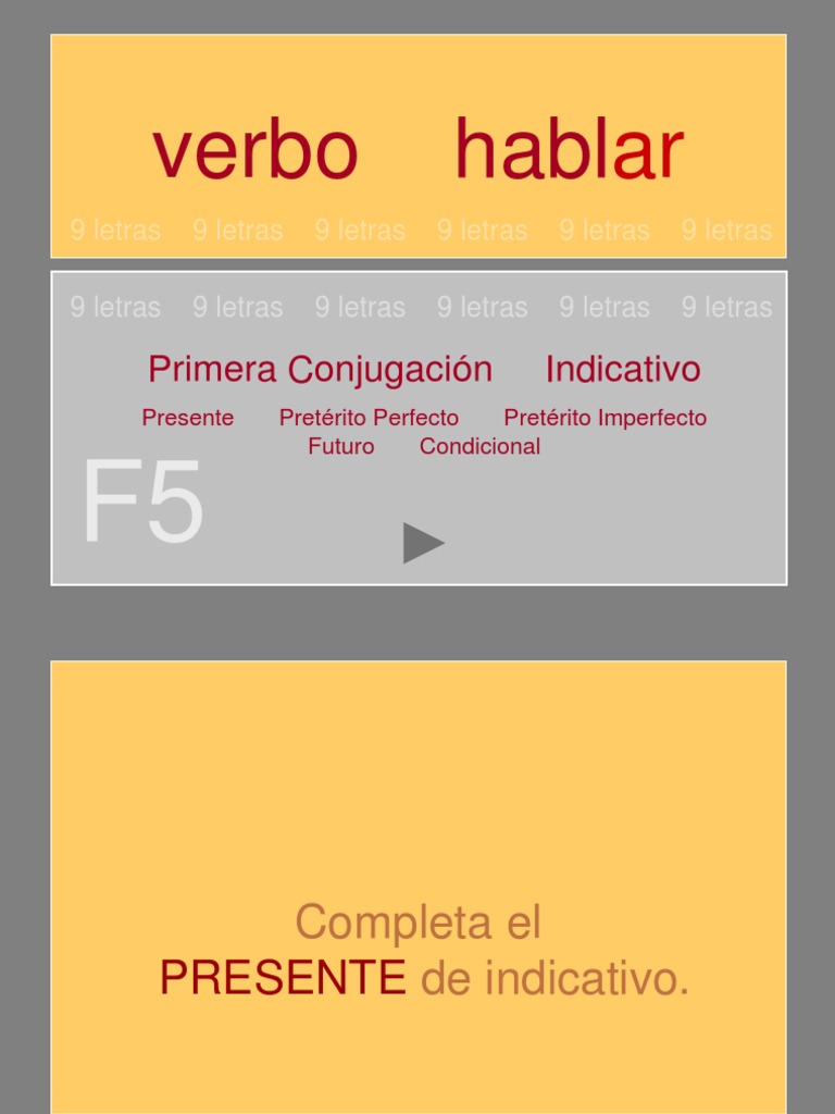 1verbo Hablar | PDF | Morfología Lingüística | Semántica