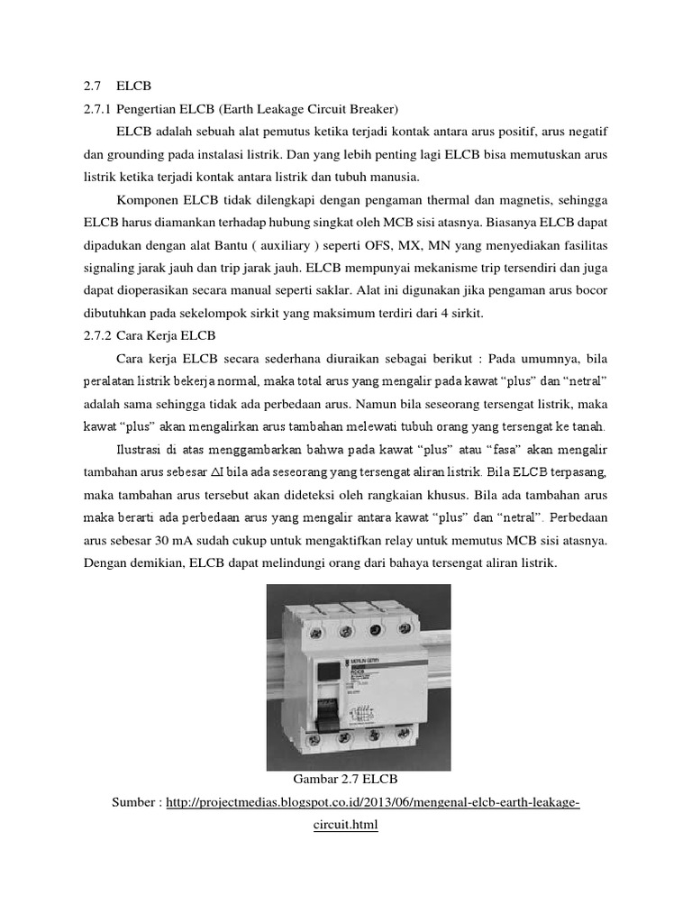 Panduan ELCB dan Komponen Listrik | PDF