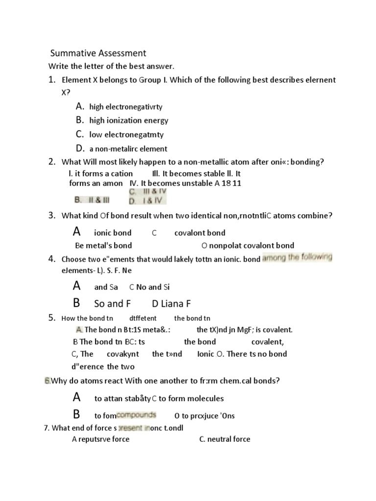 Summative Test Science 9 | PDF | Covalent Bond | Carbon