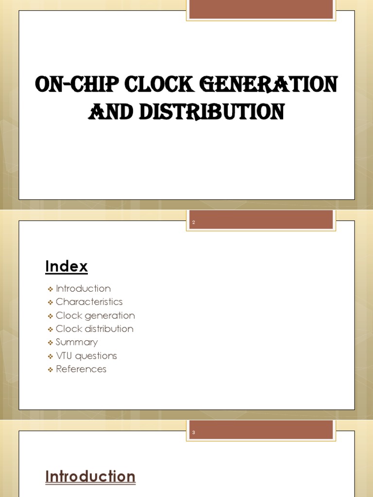 On-Chip Clock Generation and Distribution | PDF | Information And ...