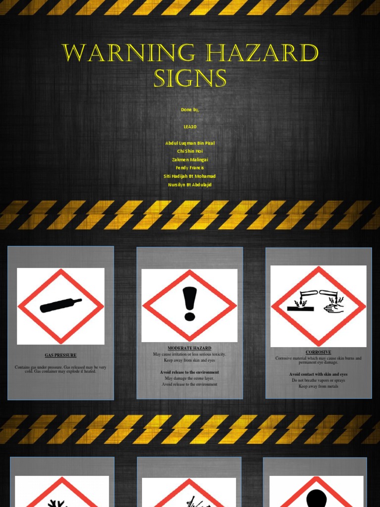 Warning Hazard Signs | PDF | Toxicity | Fires
