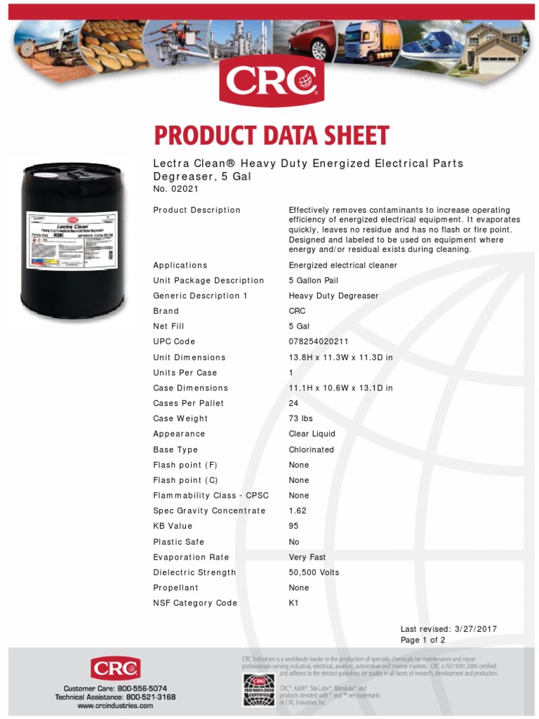 Lectra Clean® Heavy Duty Energized Electrical Parts Degreaser, 5 Gal