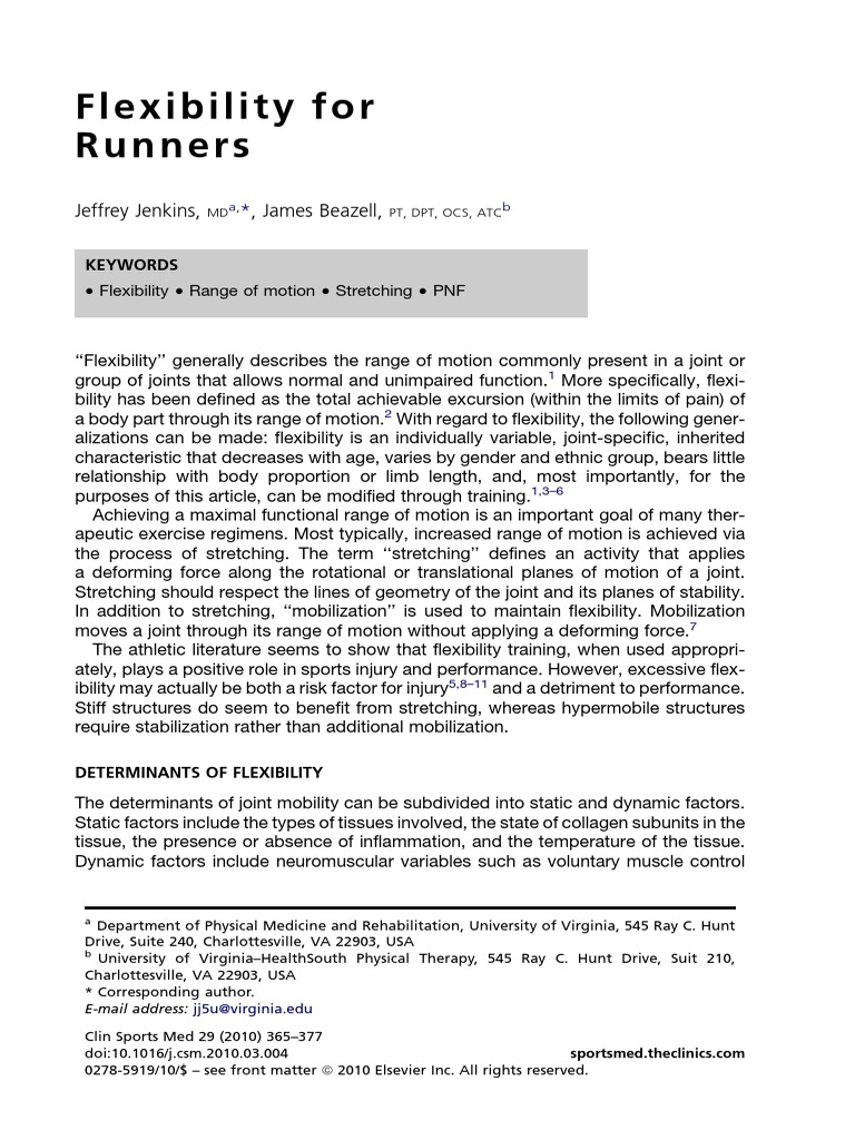 Jenkins, 2010 PDF | PDF | Flexibility (Anatomy) | Muscle