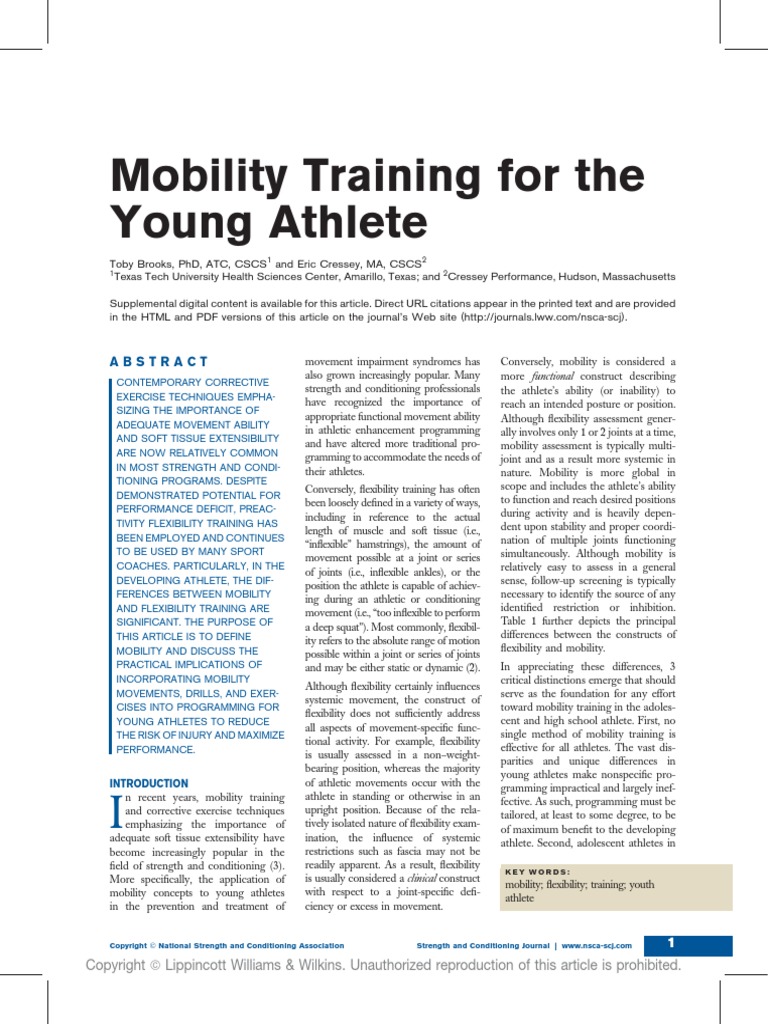 Mobility Training For The Young Athlete | PDF | Anatomical Terms Of ...