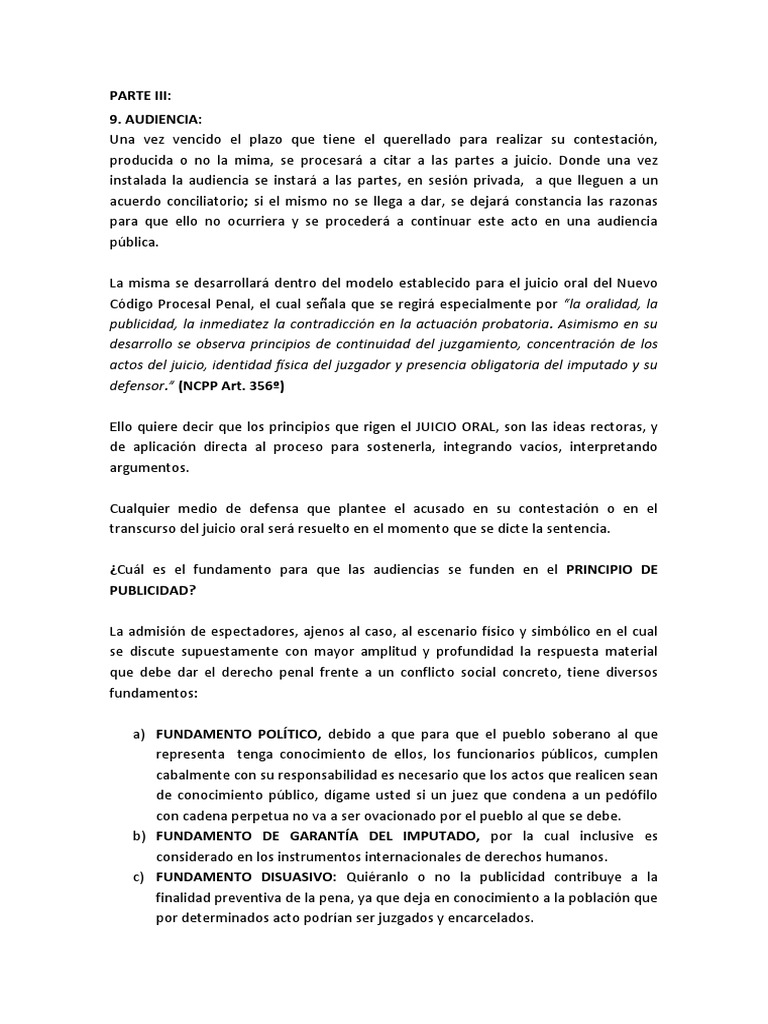 Proceso Por Delito de Ejercicio Privado de La Acción Penal - NCPP (P3 ...