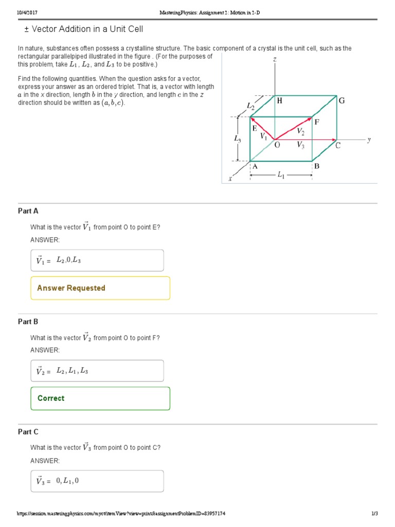 MasteringPhysics - Assignment 3 - Motion in 2-D | Download Free PDF | Euclidean Vector | Linear ...