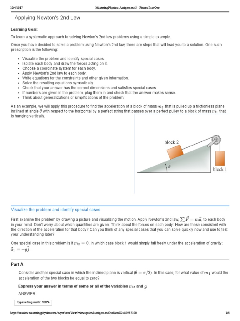 MasteringPhysics - Assignment 9 - Forces Part One | PDF | Force | Euclidean Vector
