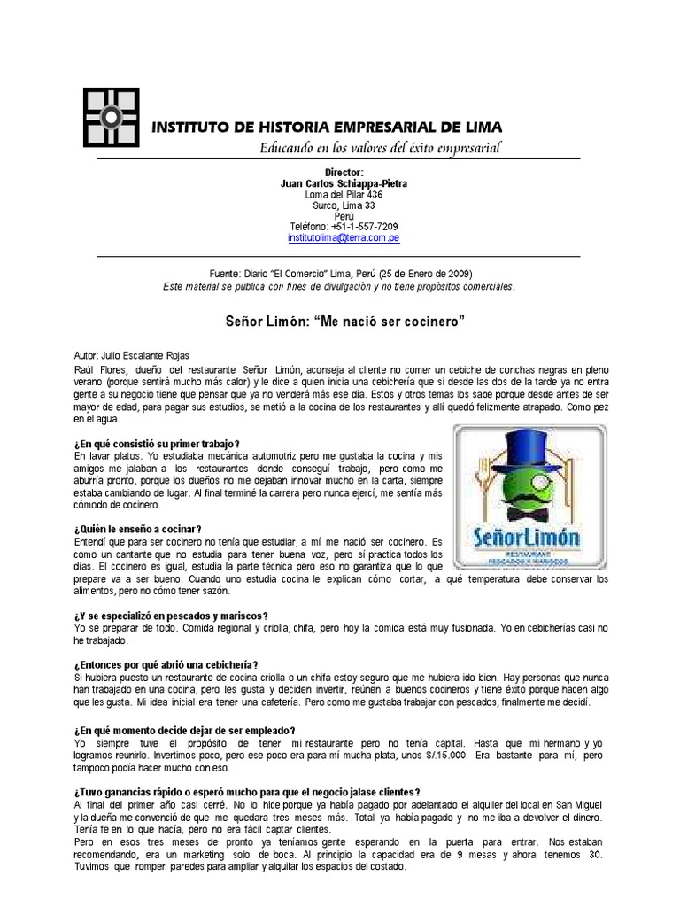 CASo Senor Limon | PDF | Perú | Franquiciamiento