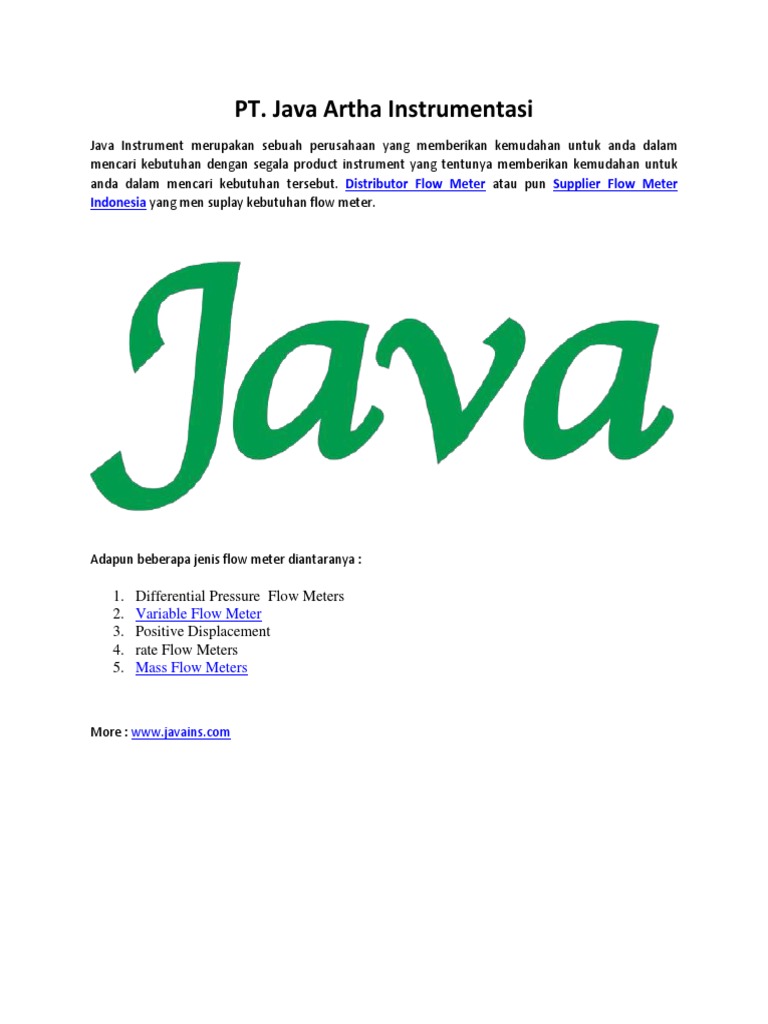 Java Instrument Pt Java Artha Instrumentasi Pdf