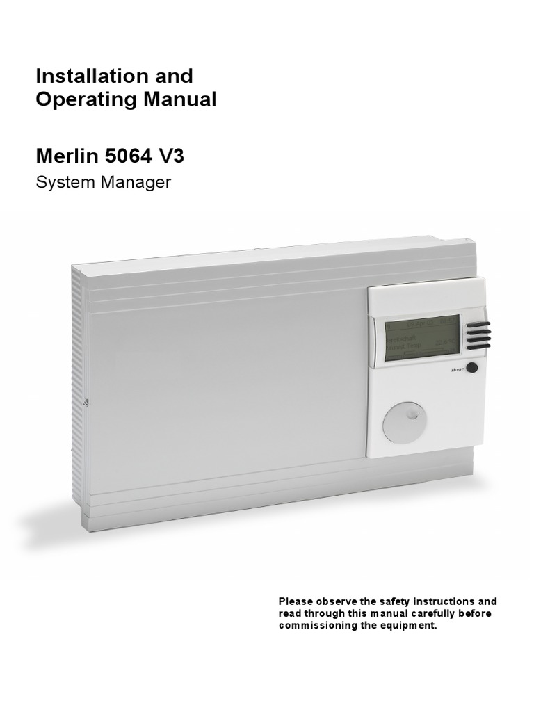 Merlin 5064 V3 System Manager Manual | PDF | Water Heating | Hvac