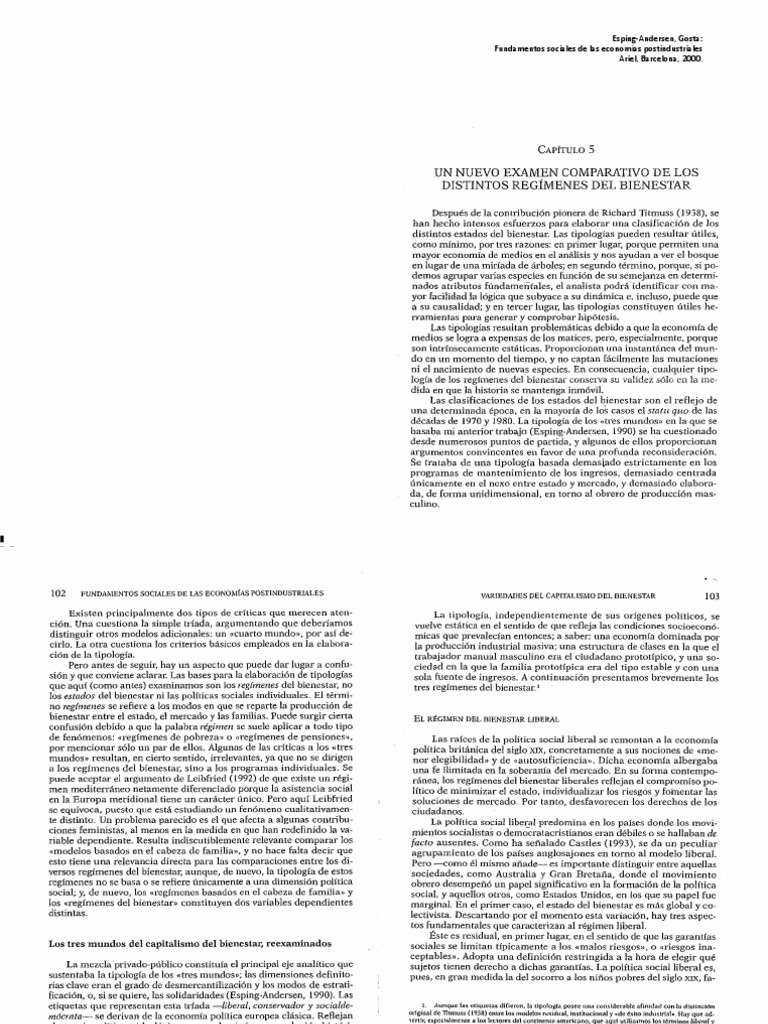 Esping Andersen (2000) | PDF