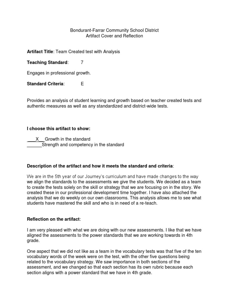 Artifact Cover Sheet 7-E | PDF