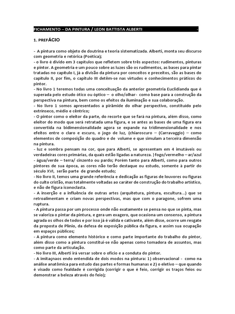A Teoria da Pintura de Leon Battista Alberti: Perspectiva, Cores ...