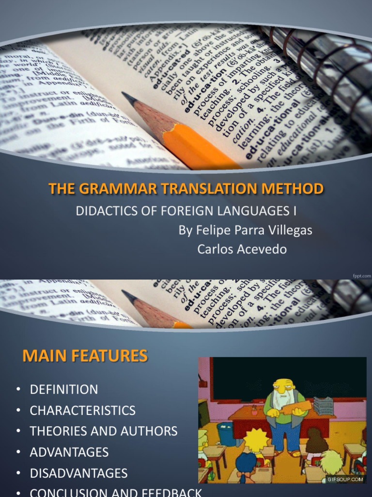 The Grammar Translation Method: Didactics of Foreign Languages I by ...