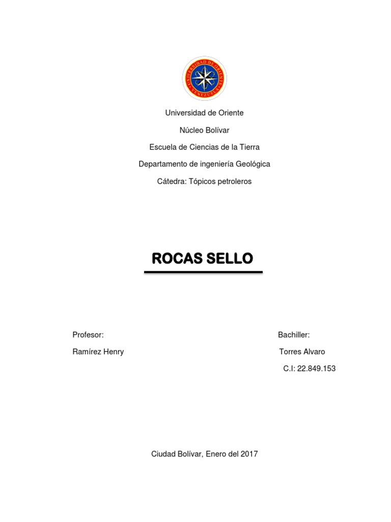 Roca Sello | PDF | Depósito de petróleo | Naturaleza