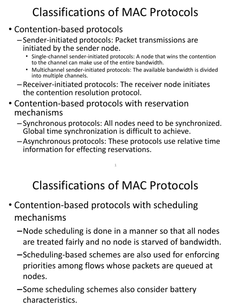 Classifications of MAC Protocols | PDF