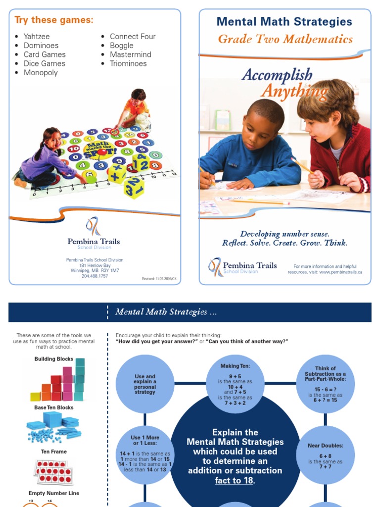 Grade 2 Mental Math Strategies | PDF | Teaching Mathematics | Cognition