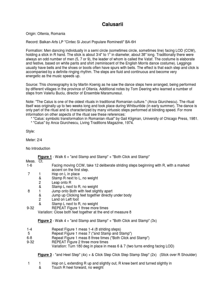 The Calusarii Dance Sequence | PDF | Dances | Performing Arts
